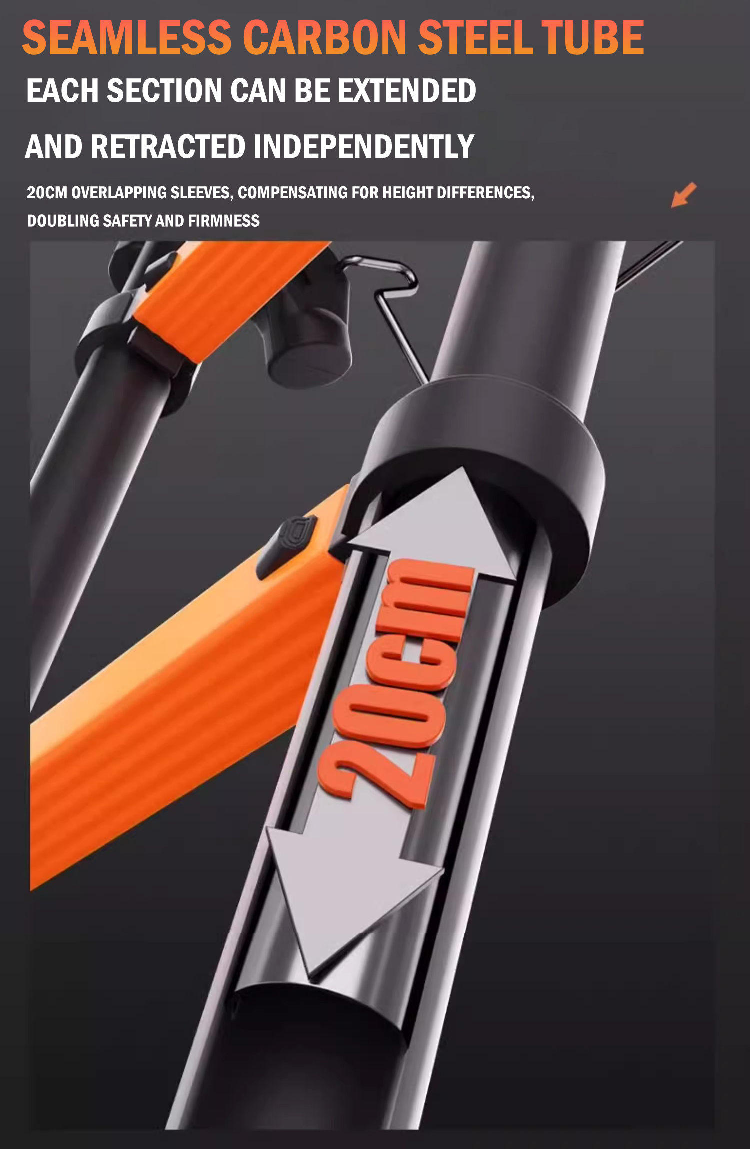 Telescopic Ladder Foldabl Aluminum heavy duty steel ladder load multi ...