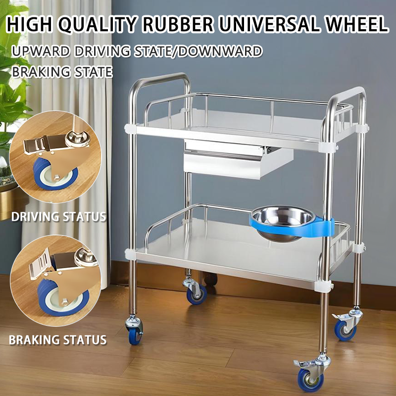 304 Stainless steel medical emergency trolley organizer medical trolley ...