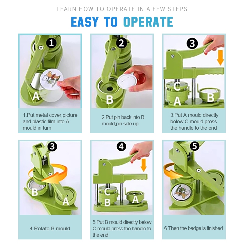 Creative Pin Maker Machine 58mm Set Diy Button Pin Machine Handmade ...