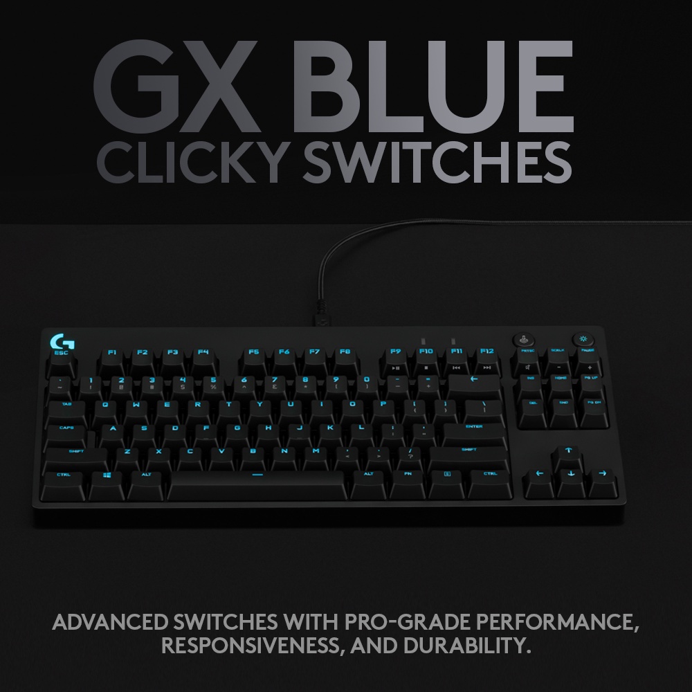 Logitech G Pro GX Blue Clicky Switch Non Swappable Gaming Keyboard (920 ...