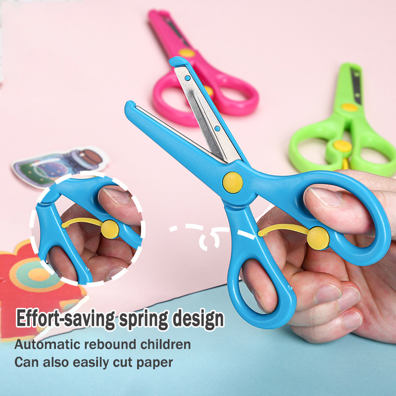 Children's safety scissors Paper Cuttings lace children's cartoon anti ...