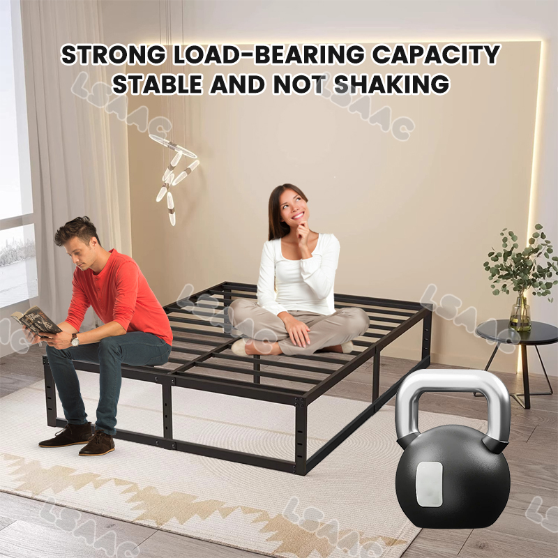 Bed Frame Metal Iron Frame Bed Without Headboard Single Bed Double Bed ...