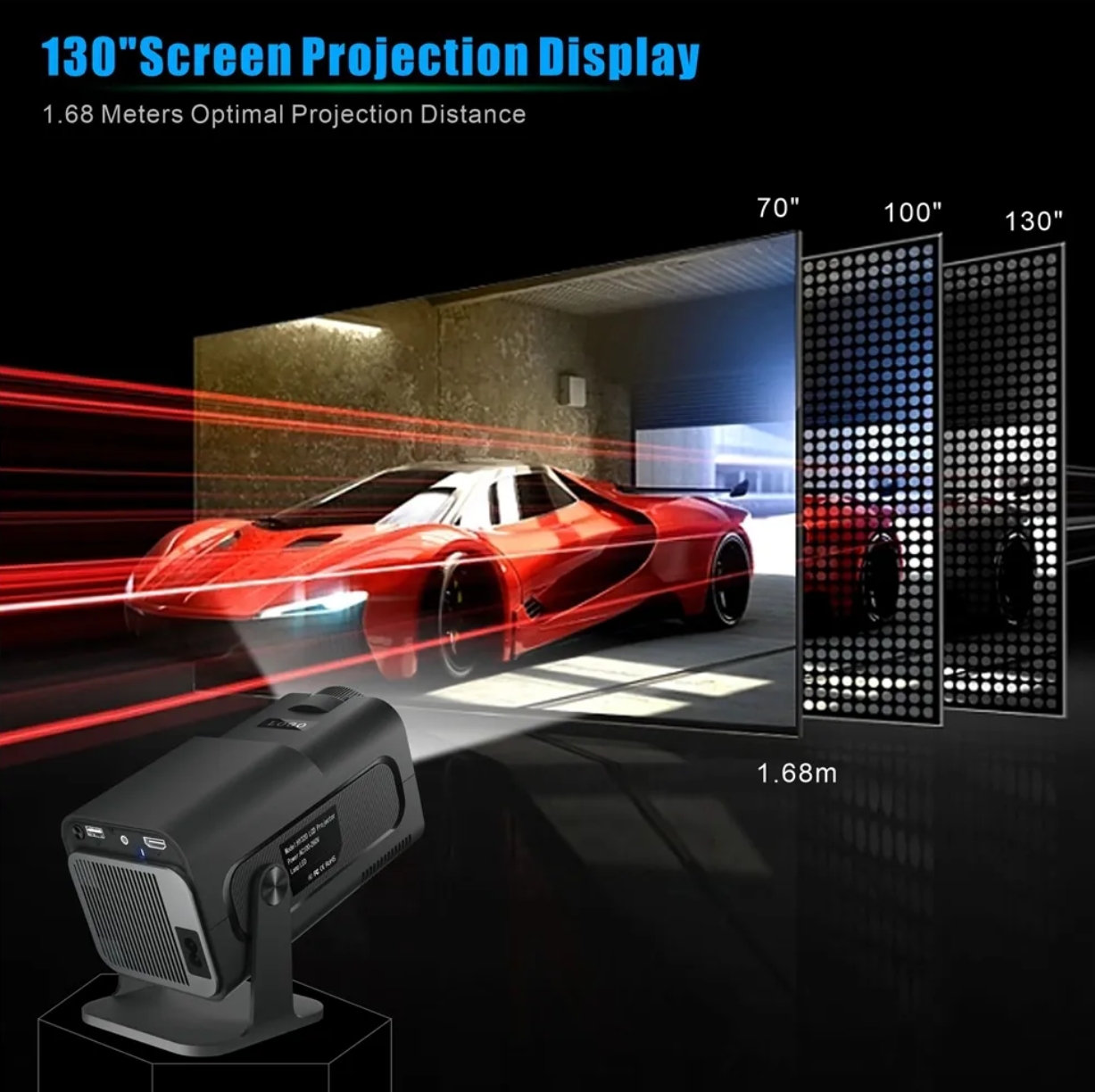 Monoz HY320 1080P Smart Projector | Android 11 | 300 ANSI | WiFi 6 ...