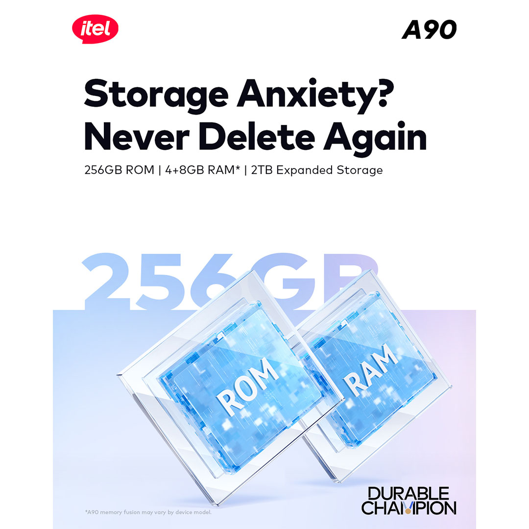 Itel A90 12GB (4+8GB Extended RAM) + 256 ROM | IP54 | 90Hz 6.6" Display | 5000mAh | 13MP Super ...