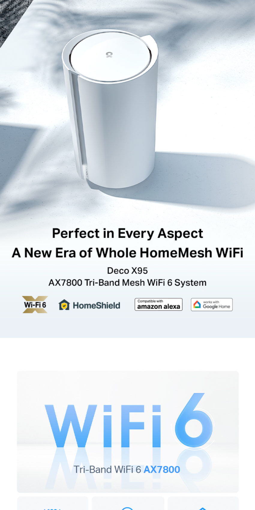 TP-Link | Deco X95 | Tri-Band | AX7800 | AI-Driven | Mesh | Wi-Fi 6 ...