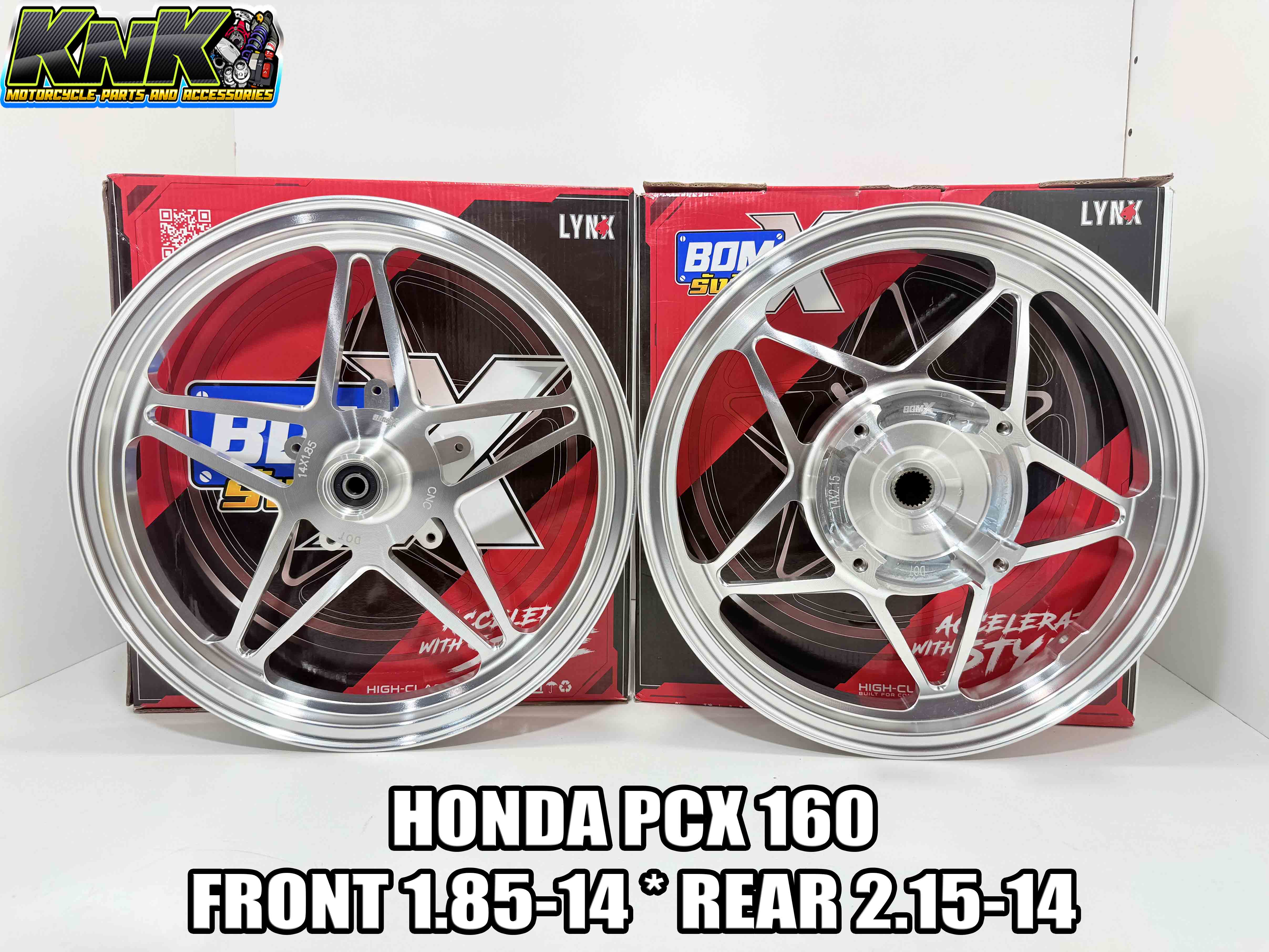 BOM X CNC MAGS LYNX 14s 5 SPOKES FOR HONDA PCX 160 (100% THAILAND MADE ...