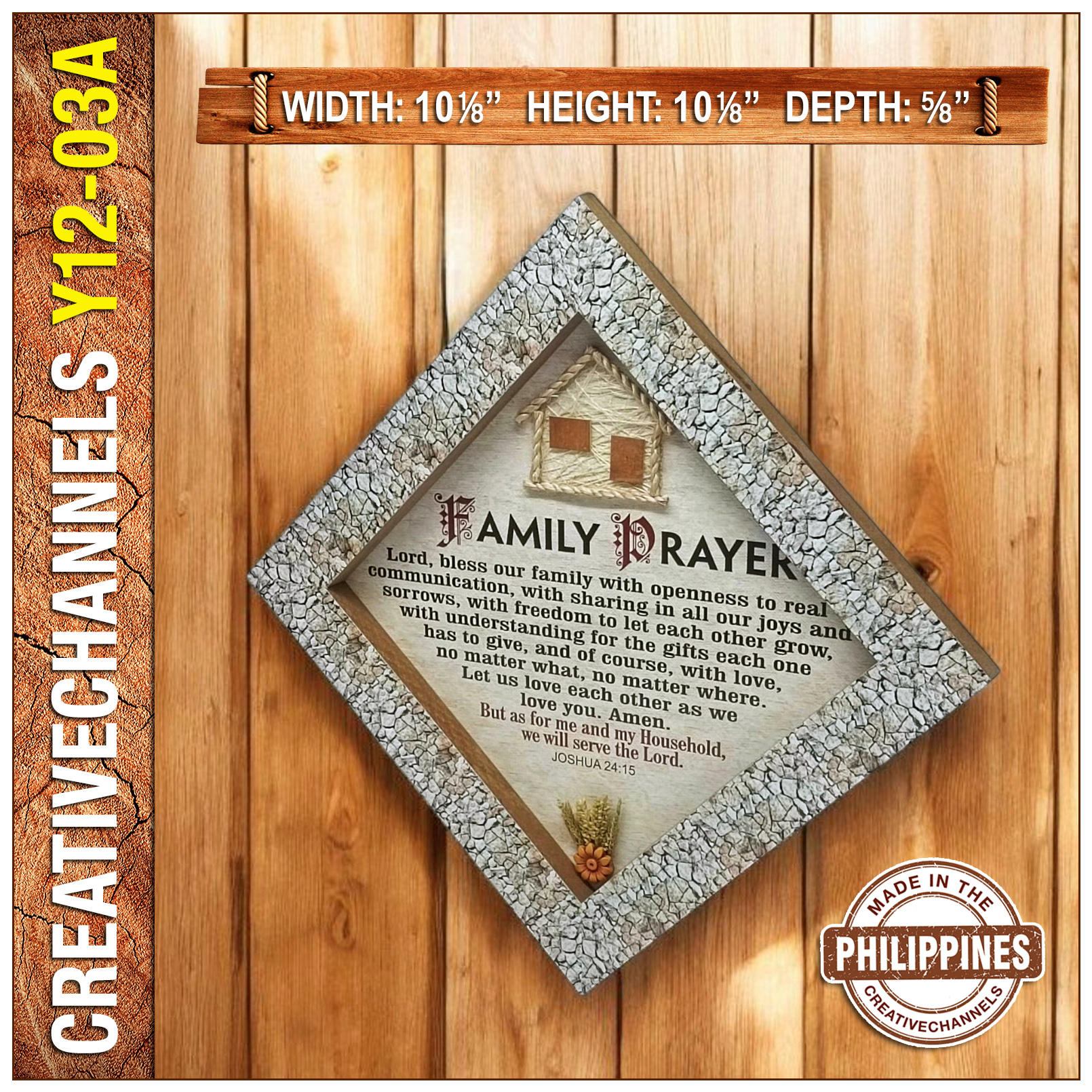FAMILY PRAYER, Y12-03A, CreativeChannels Wooden Wall Decor, Bible Verse ...