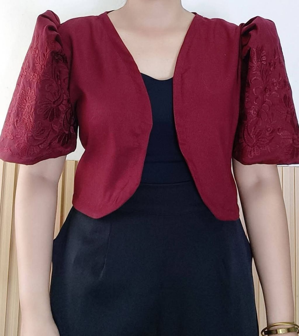 EMBROID BOLERO FIT LARGE TO XL PUFF SLEEVE WITH PILON CLOTH (Bustline ...