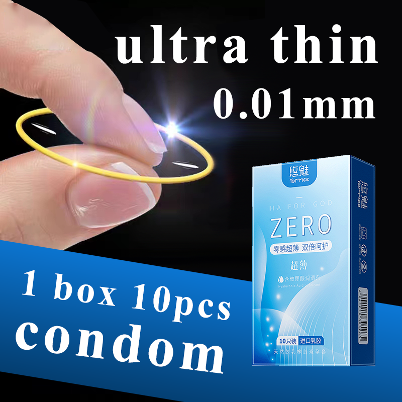1box 10pcs Yomee blue zero condom ultra thin condoms with 200mg ...