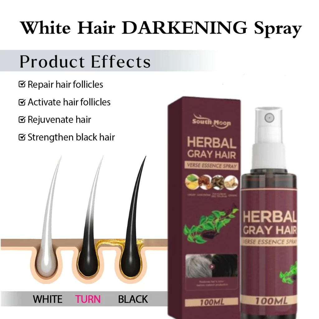 【In Stock】Herbal Cray Hair Blackening Spray Japan 100ml Gray Hair ...