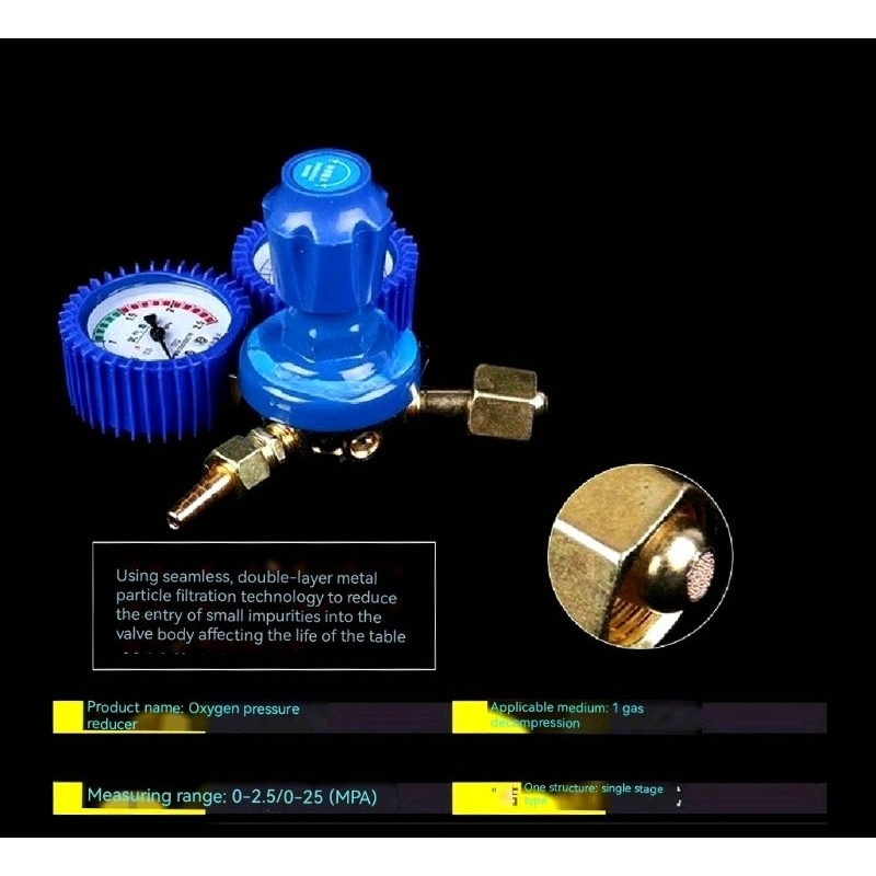 Argon Regulator Copper Pressure Reducing Valve Shock Proof Oxygen ...