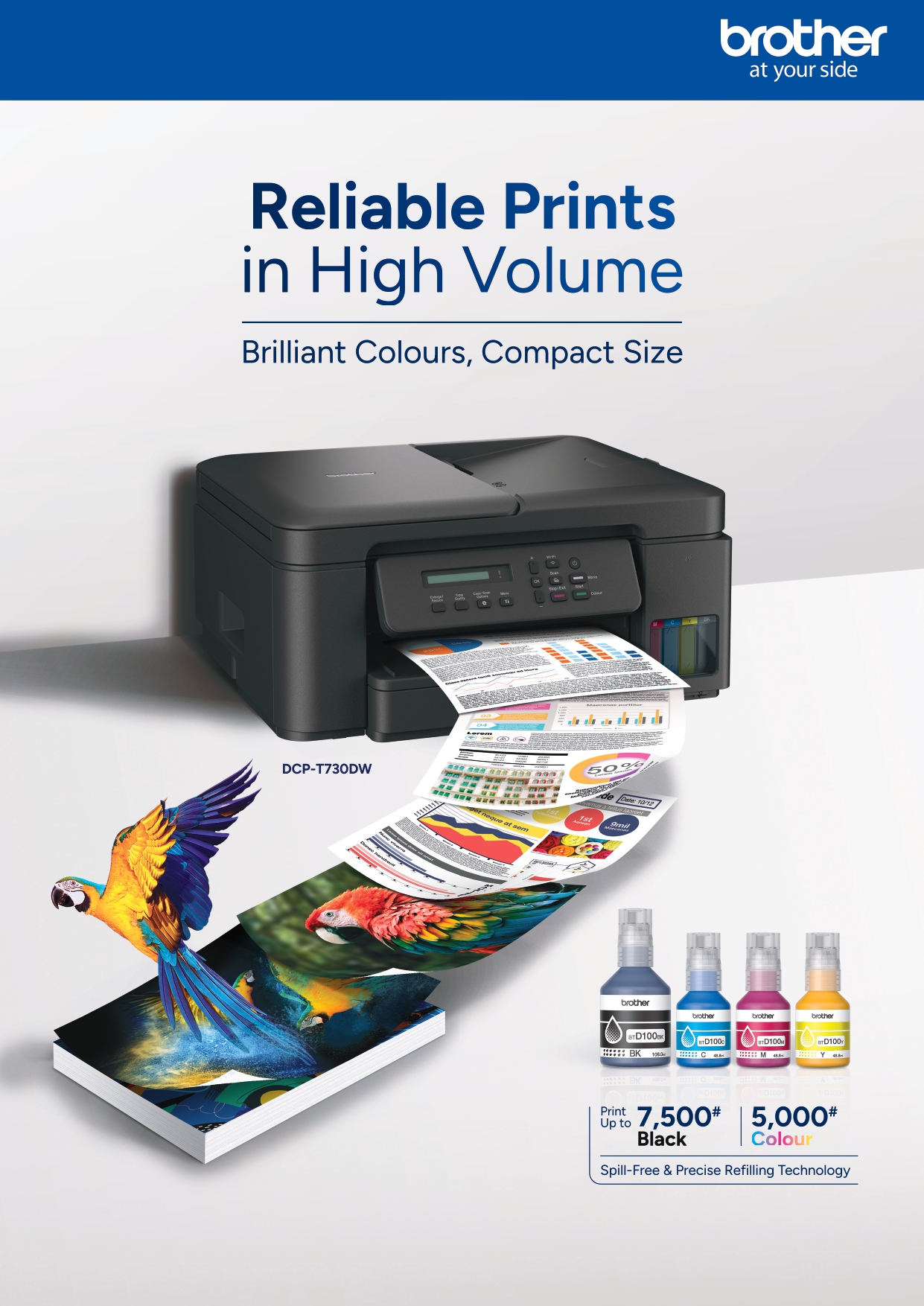 BROTHER DCP-T430W DCP-T730DW Multifunction Inkjet Printer 3in1 Print ...