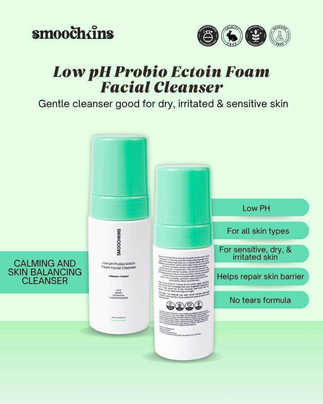 Smoochkins Low pH 2% Salicylic Acid Cleanser 150ml and Probio Ectoin ...