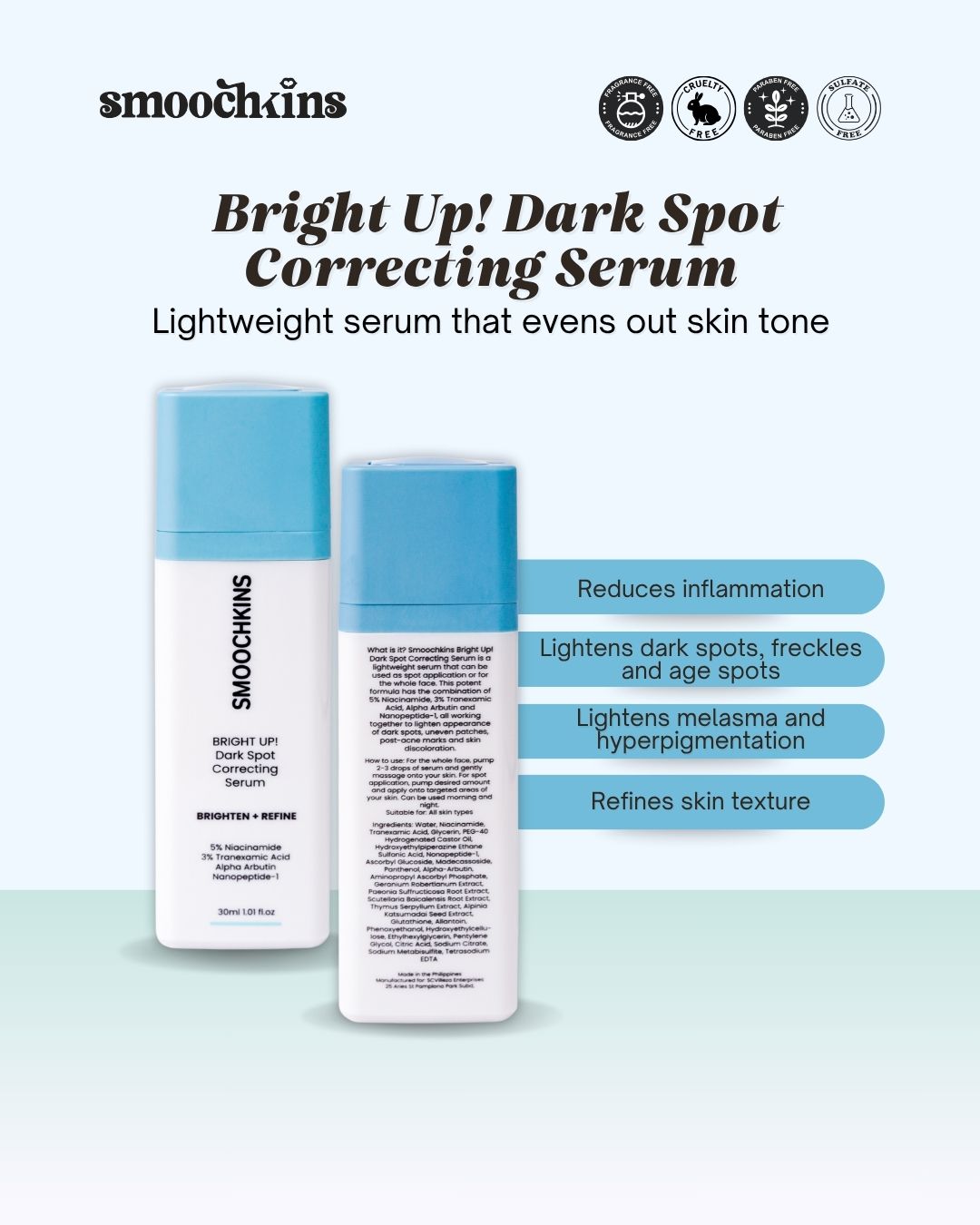Smoochkins Bright Up! Dark Spot Correcting Serum 5% Niacinamide 3% ...