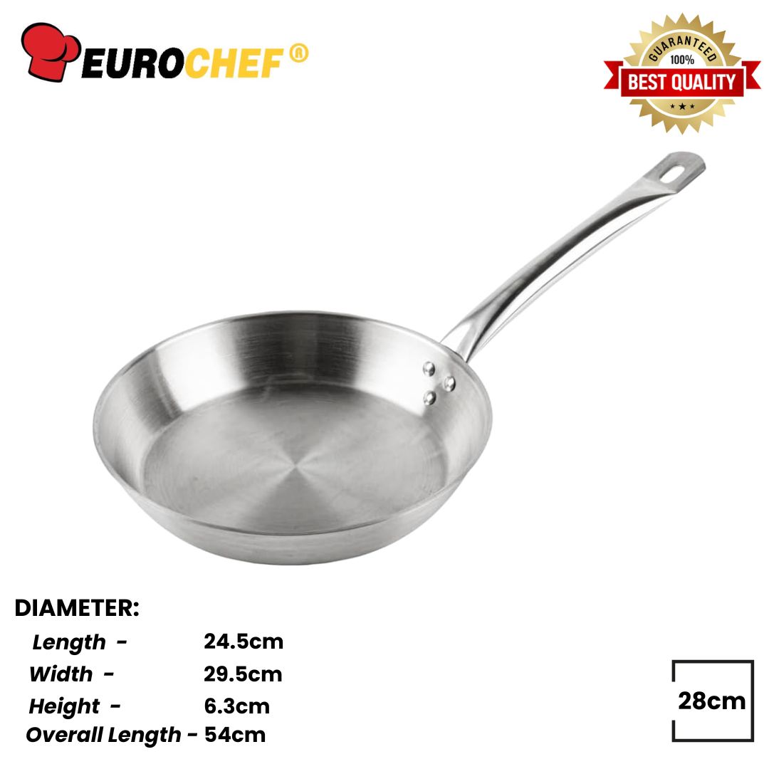 Eurochef Stainless steel frying pan, 20cm, 24cm, 26cm 28cm, 30cm | Shopee Philippines