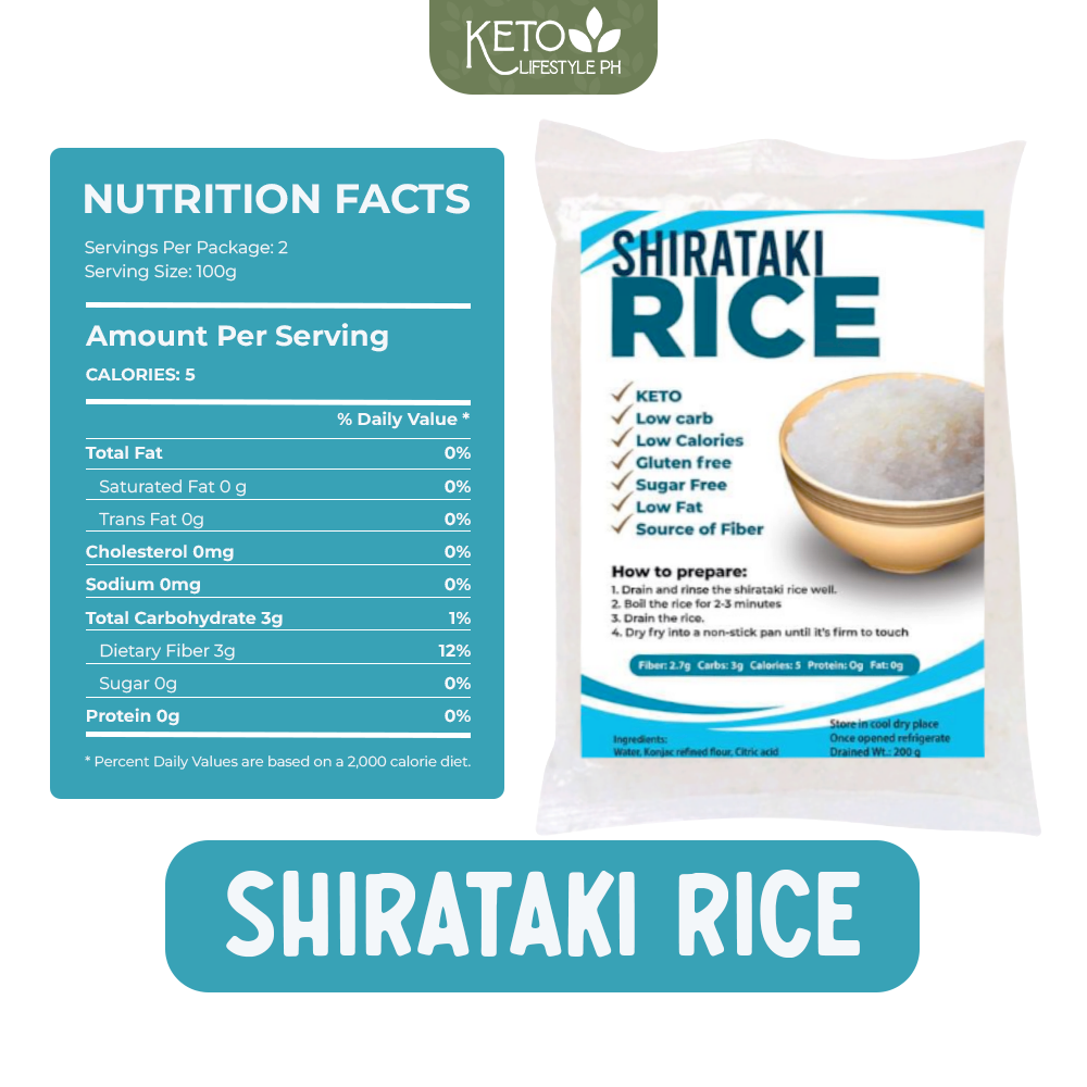 Shirataki Rice 200grams wet (KETO/Zero Carb/Zero Calorie/Weight & Fat ...