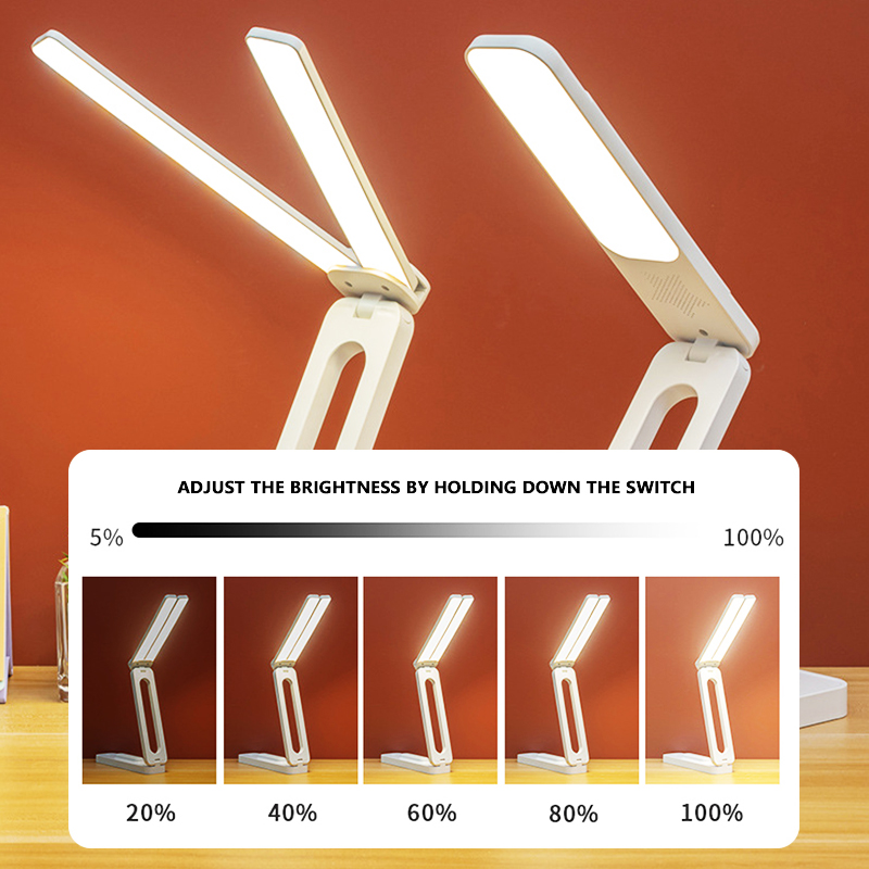 LED Rechargeable Desk Lamp Study Table Light for Bedroom Foldable ...