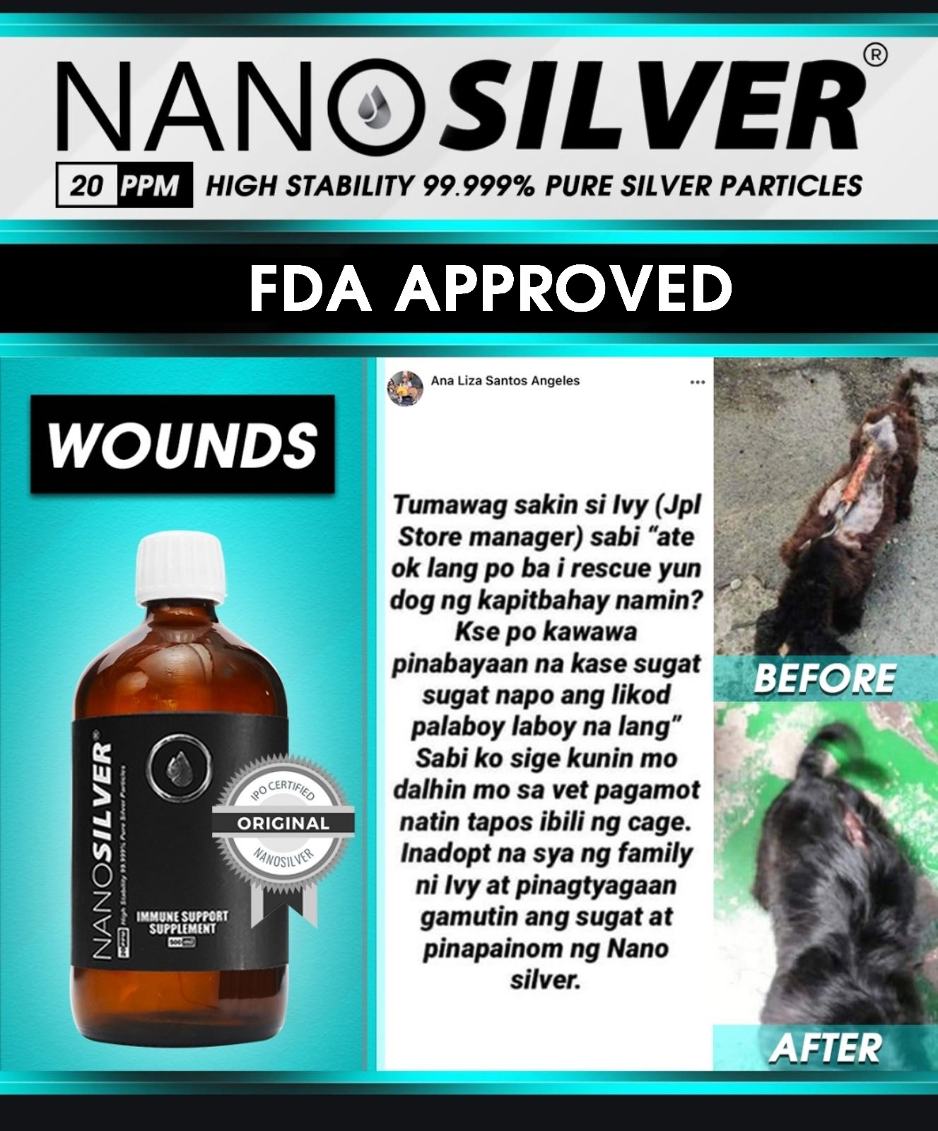 Nano Silver FDA APPROVED FDA LTO 3000013745113, Original 250ml with US FDA FFR reg | Shopee ...