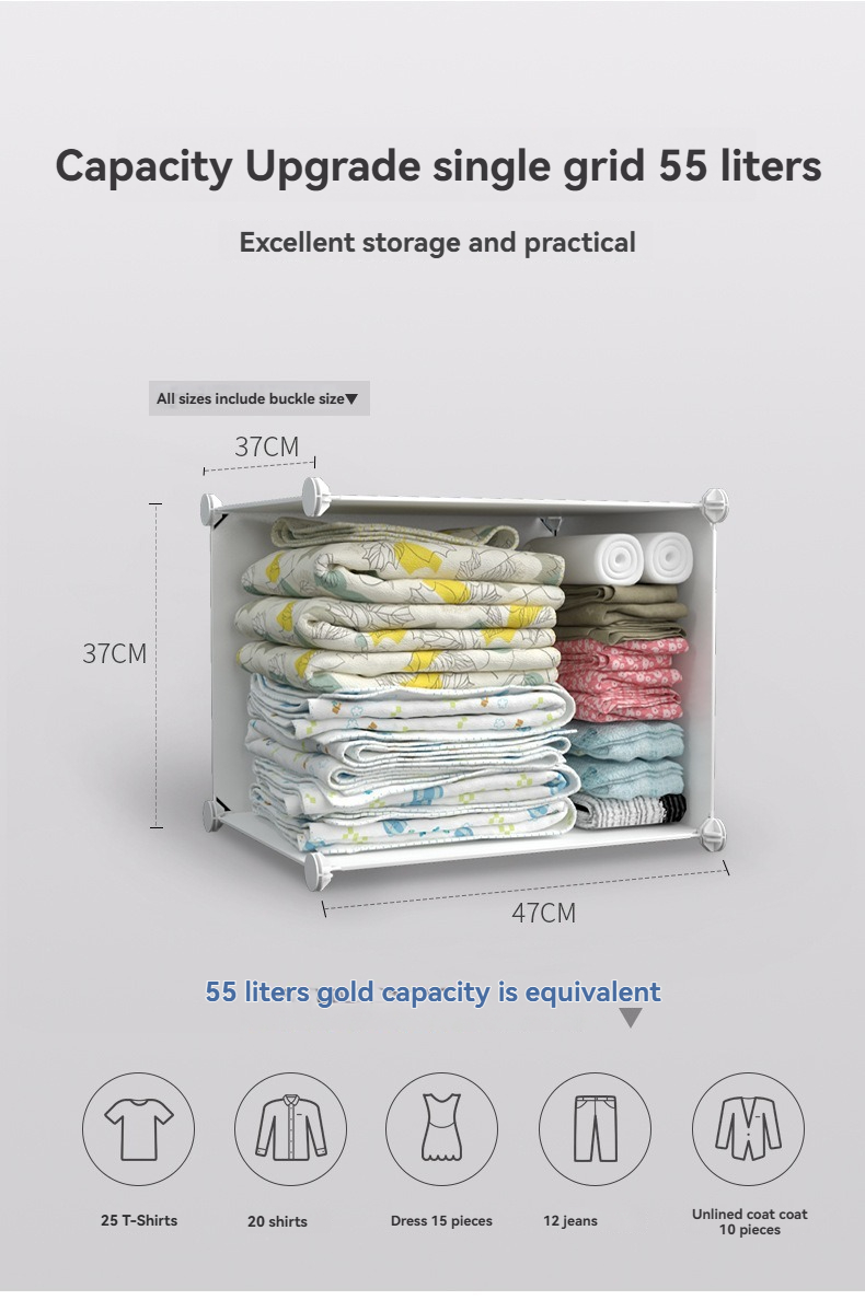 Wardrobe Cabinet Clothes Closet Heavy Duty Cloth Storage Cabinet with ...