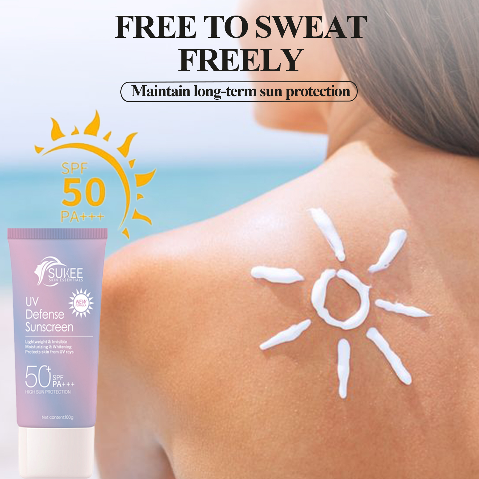 SUKEE Sunscreen UV Defense Original Sun Screen SPF50 PA++ Moisturize ...