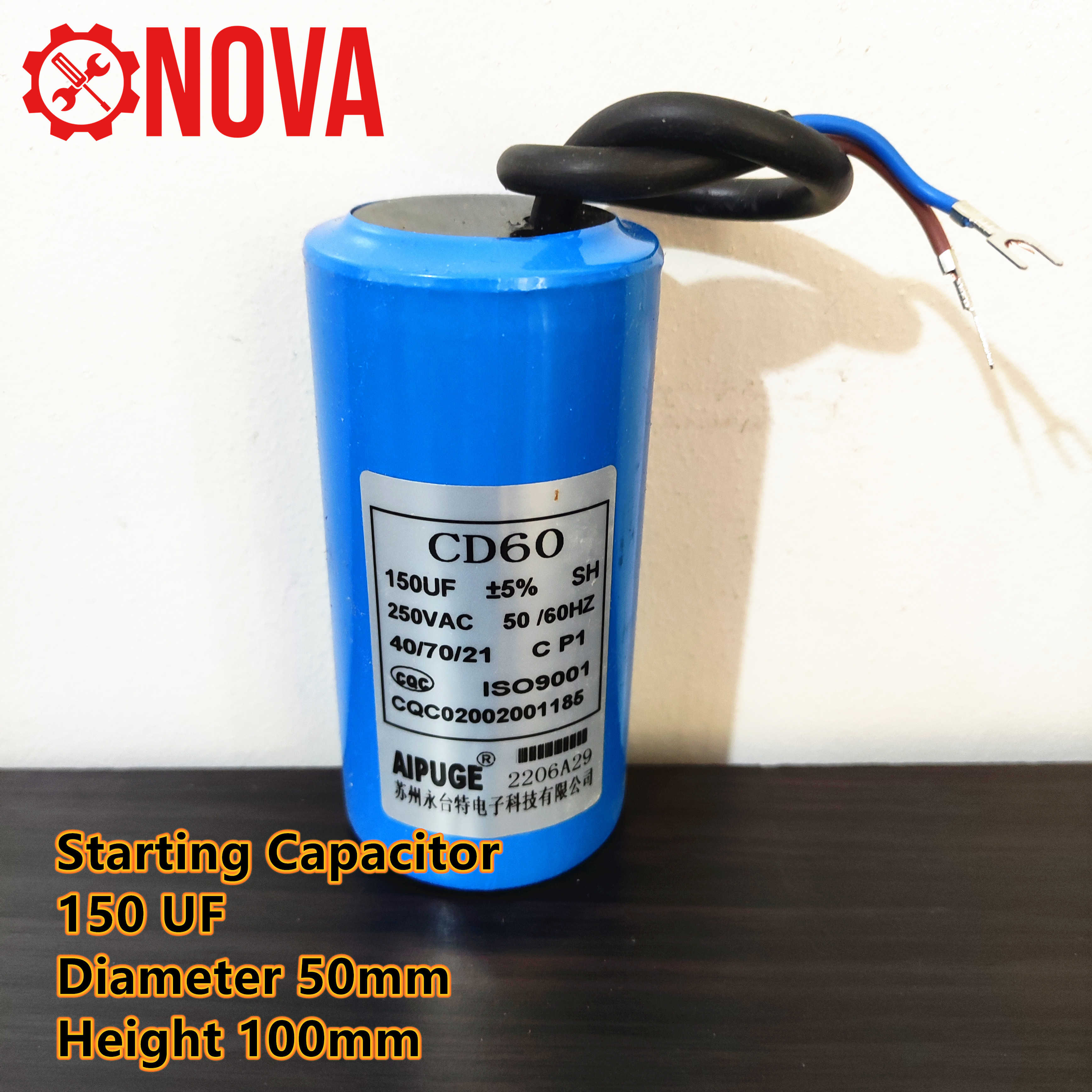 CD60 Motor Starting Capacitor 250VAC Blue 100uf 150uf 200uf 250uf 300uf ...