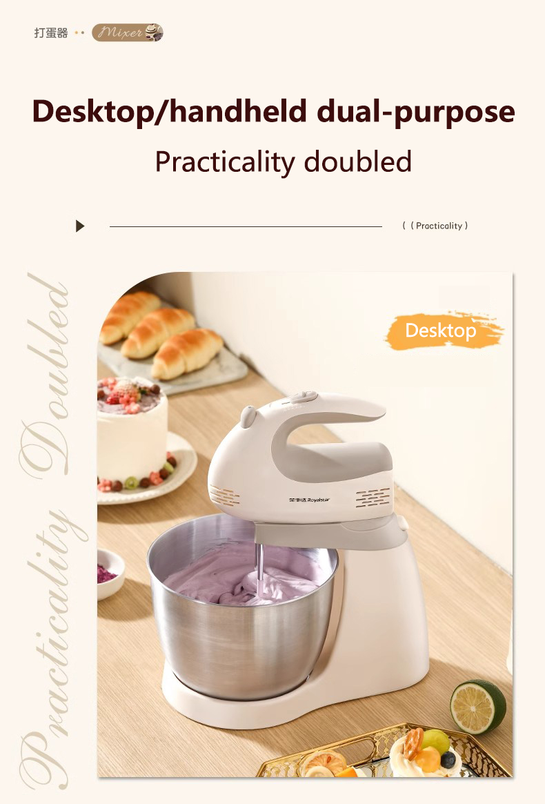 Electric Hand Mixer Egg beater Speed Dough Cake Bread Stand Mixer Portable Professional Baking ...