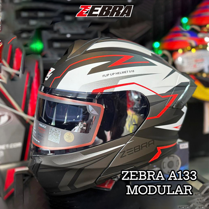ZEBRA A113 RITZY Modular Helmet Full Face Dual Visor for Motorcycle ...
