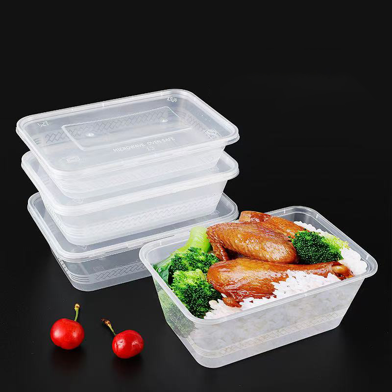 50pcs丨Food Container Disposable Large Capacity Plastic Lunch Box ...