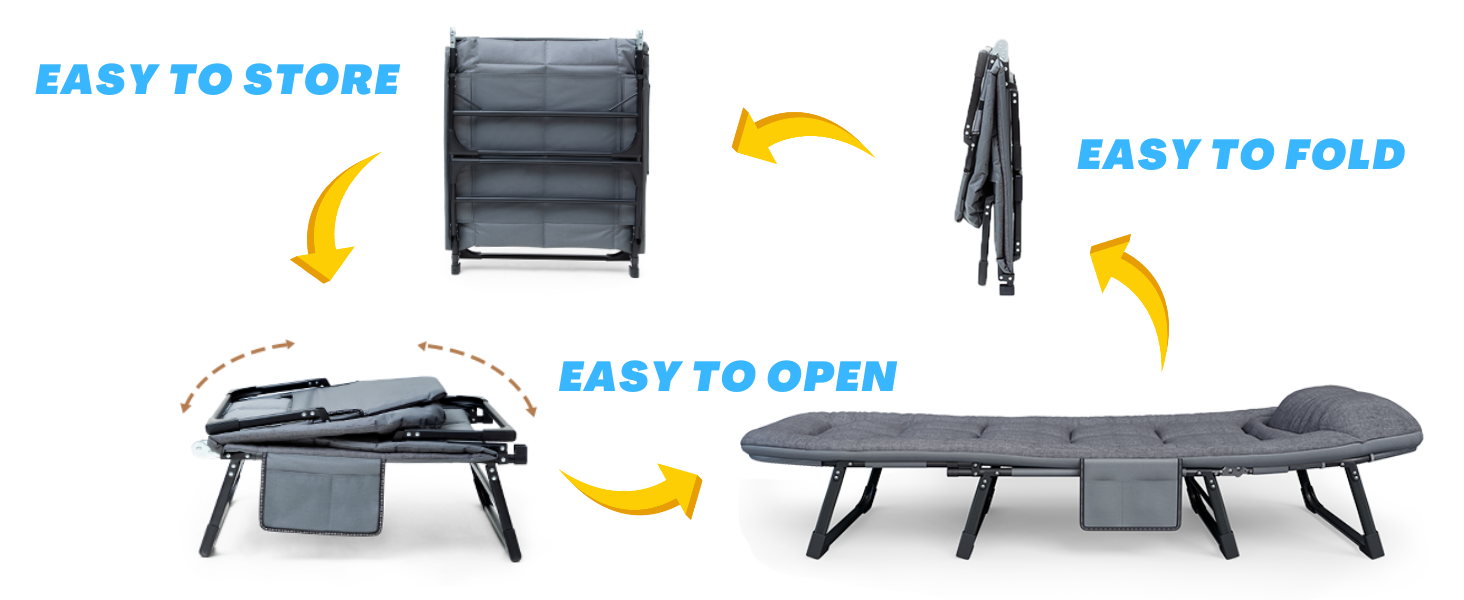 COD Folding Bed with Mattress Sleeping Cots Bold metal folding bed Load ...