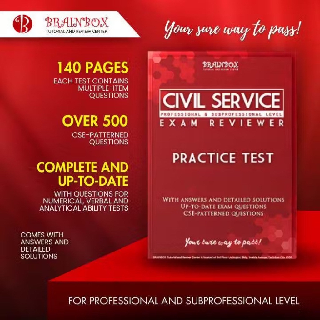 Civil Service Exam Reviewer for Professional & Sub-professional level ...