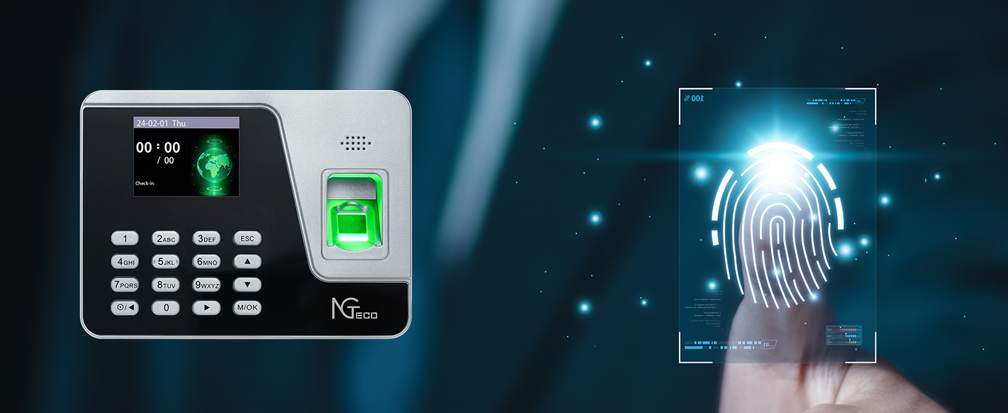 NGTeco AS10 Fingerprint/Password Attendance Time Machine Recorder Bundy ...