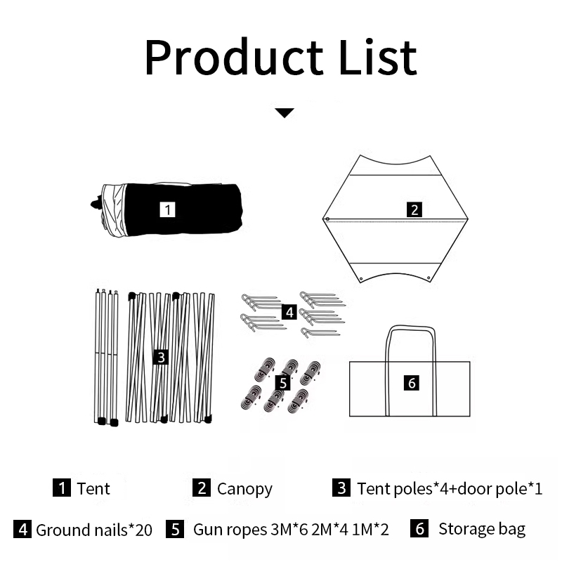 KEEPHIKE tent canopy set outdoor camping one room and one living room ...