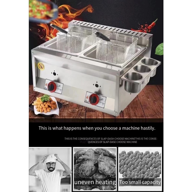 GOOD Deep Fryer Commercial Stainless Steel Gas Type Deep Fryer for ...