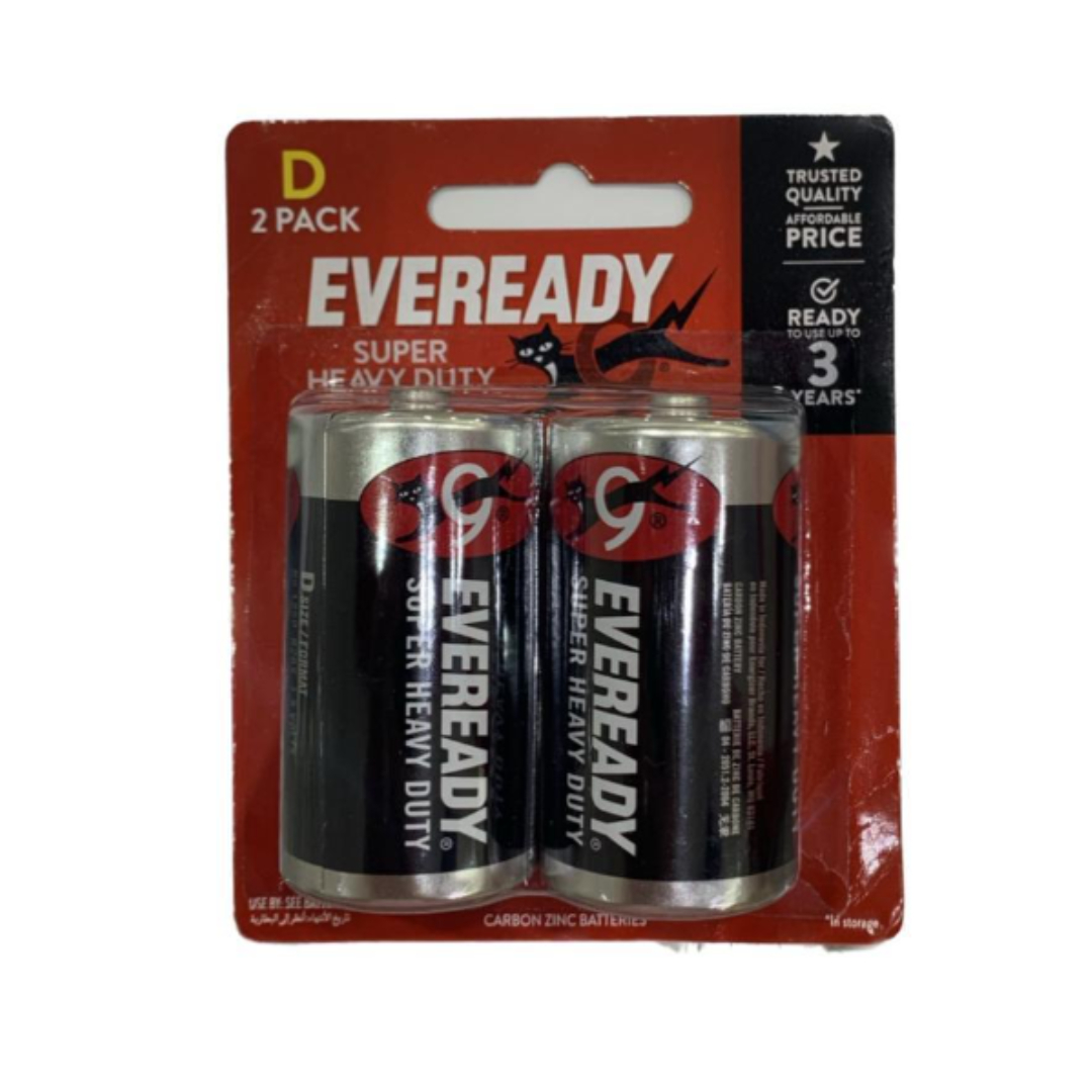 Eveready D Super Heavy Duty Battery (2pcs per Blister Pack) Carbon Zinc ...