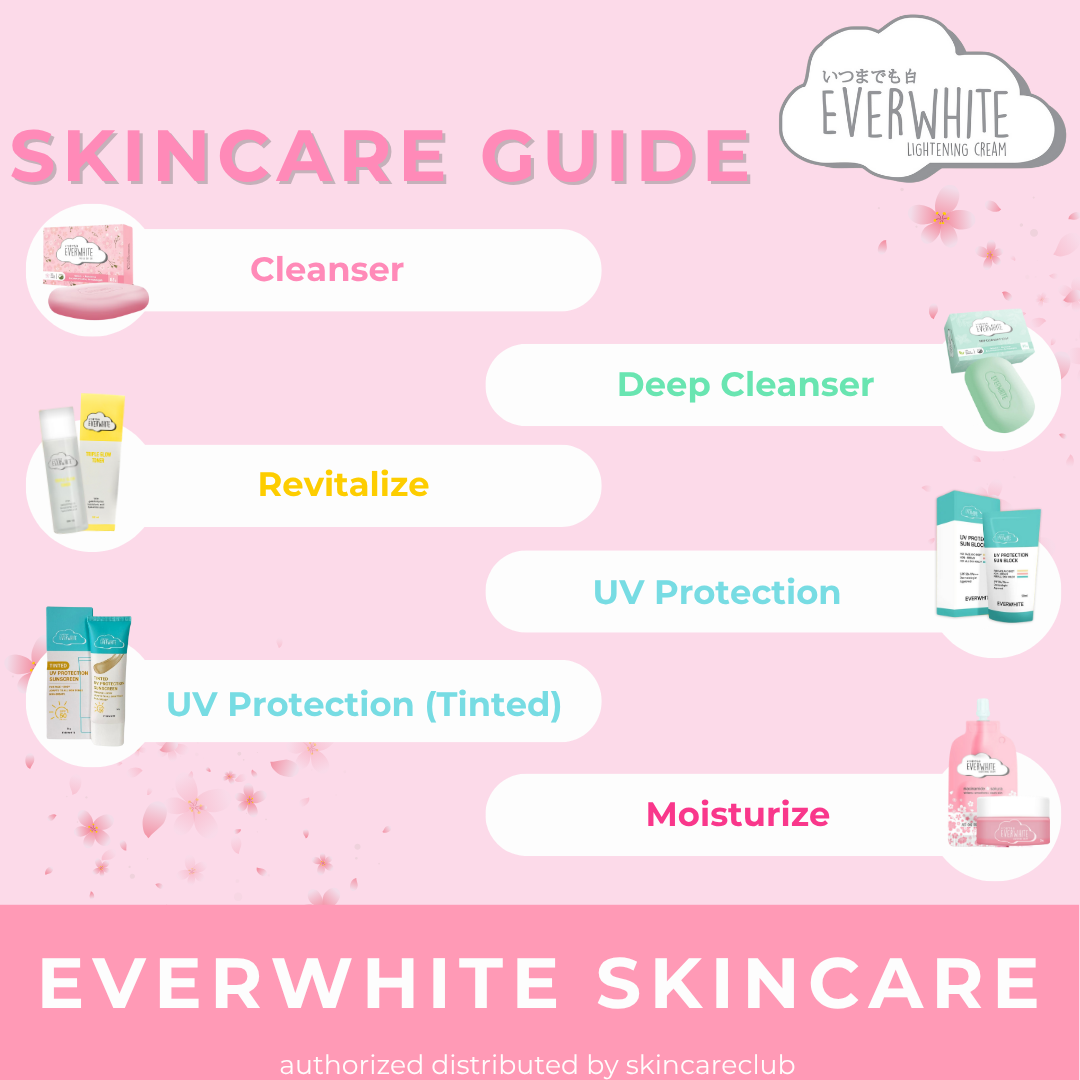 Everwhite Skincare Set - Toner, Lightening Cream, Face & Body Soap, UV ...