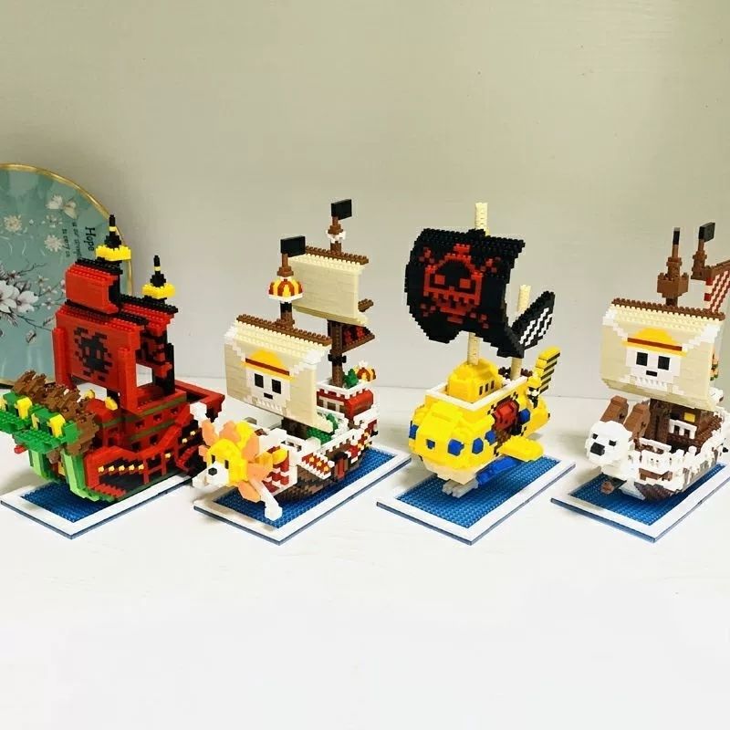 One Piece Building Blocks Sun Pirate Ship Model Decoration Children ...