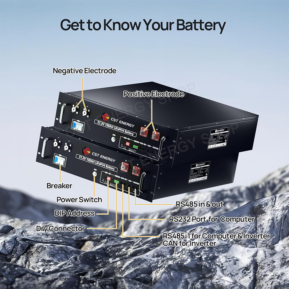 CST ENERGY Battery 48v 100ah Lifepo4 Battery 5.12kWh Lithium Battery ...