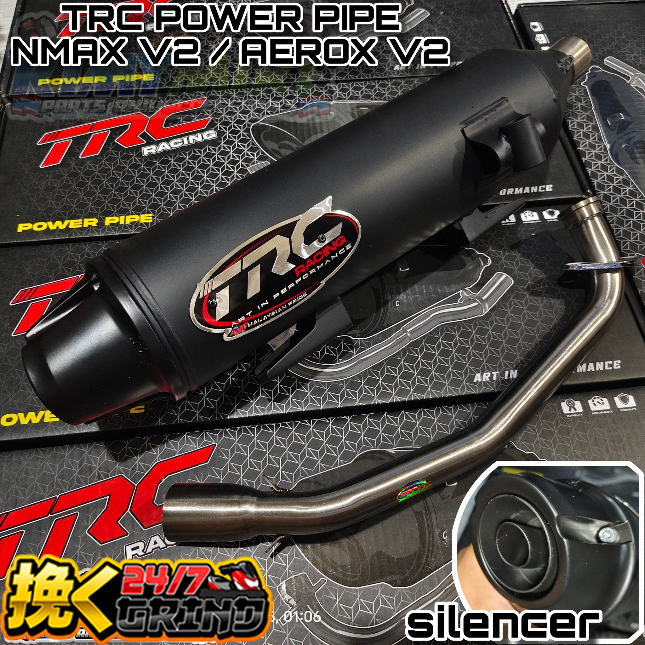 MT8 PIPE FOR NMAX V2 2020 (TITANIUM TIP Stock ELBOW NEW LOGO) ORIG ...