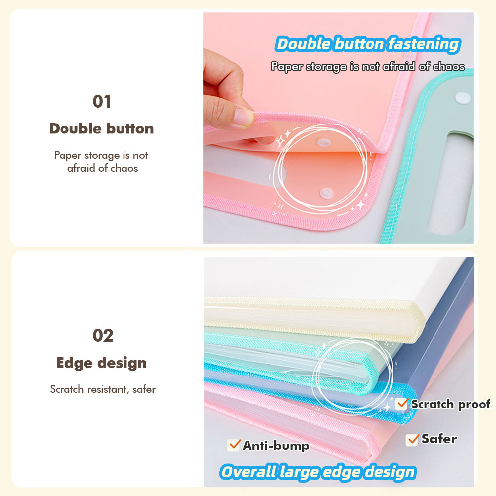 A4 Folder File Organizer Handbag Expanding File Folder Book 13 layer ...
