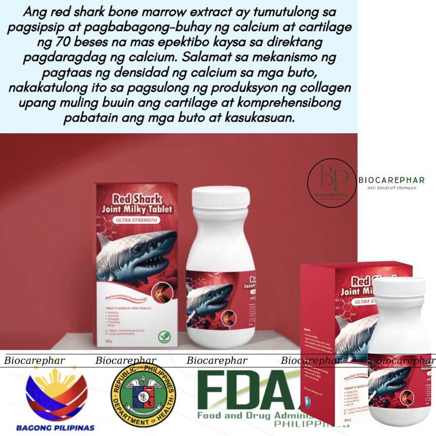 [Genuine] Red Shark Joint Milky Tablets 30g – FDA Approved Pain Relief ...