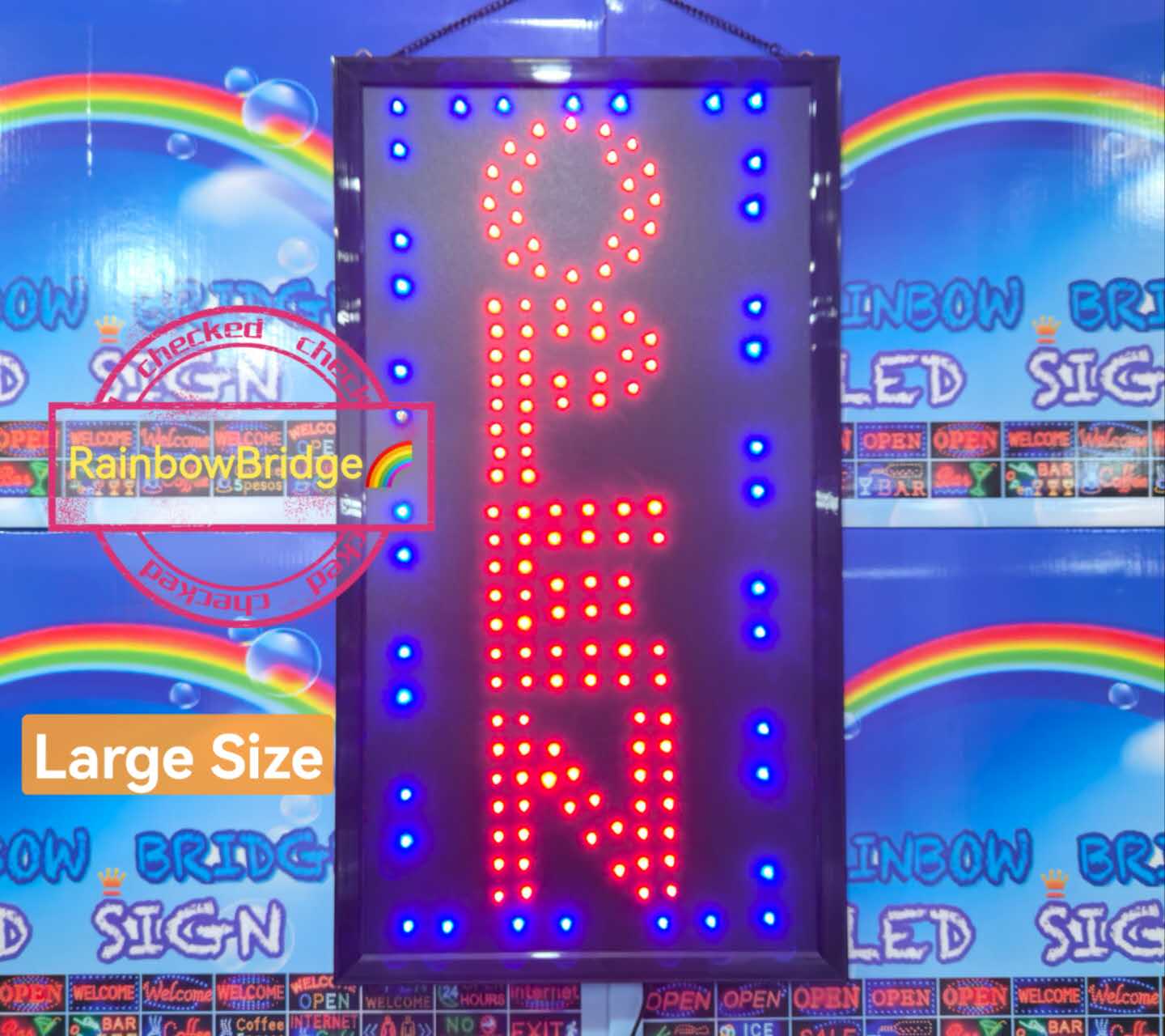 OPEN - RAINBOW BRIDGE LED SIGNAGE (New-Red+Blue Small & Large ) #SIZE ...