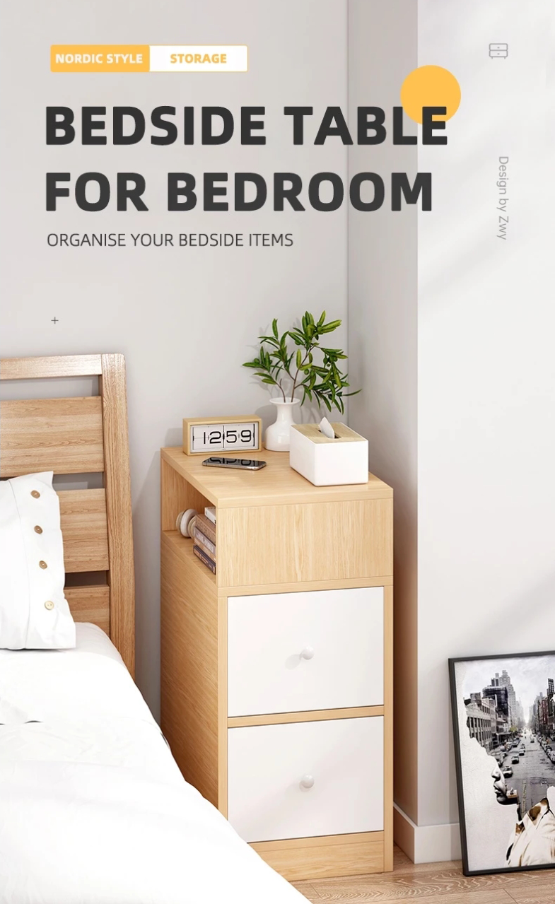 [Mila Living]20/30cm wide Bedside Cabinet Bedside Table Small Home ...