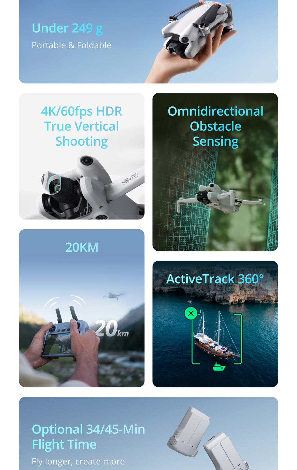 DJI Mini 4 Pro - Camera Drone 4K/60fps HDR | True Vertical Shooting ...