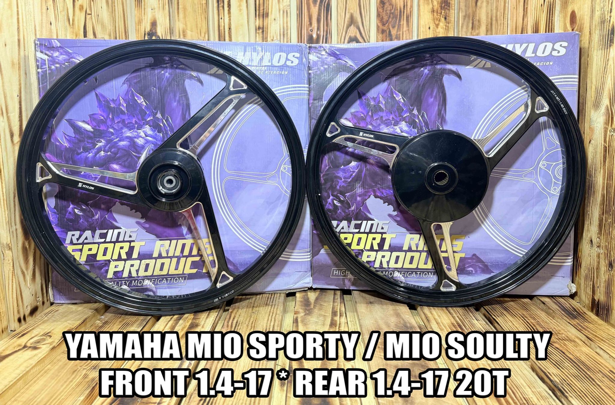 MIOLS3 BRAND NEW HYLOS CNC MAGS 17s 3 SPOKES 20T 18T YAMAHA MIO SPORTY ...