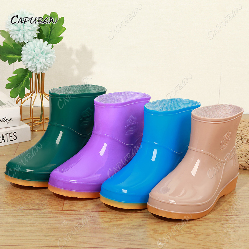 CAPUBEW Rain Shoes for Women Models Outside Non-Slip Waterproof Mid ...