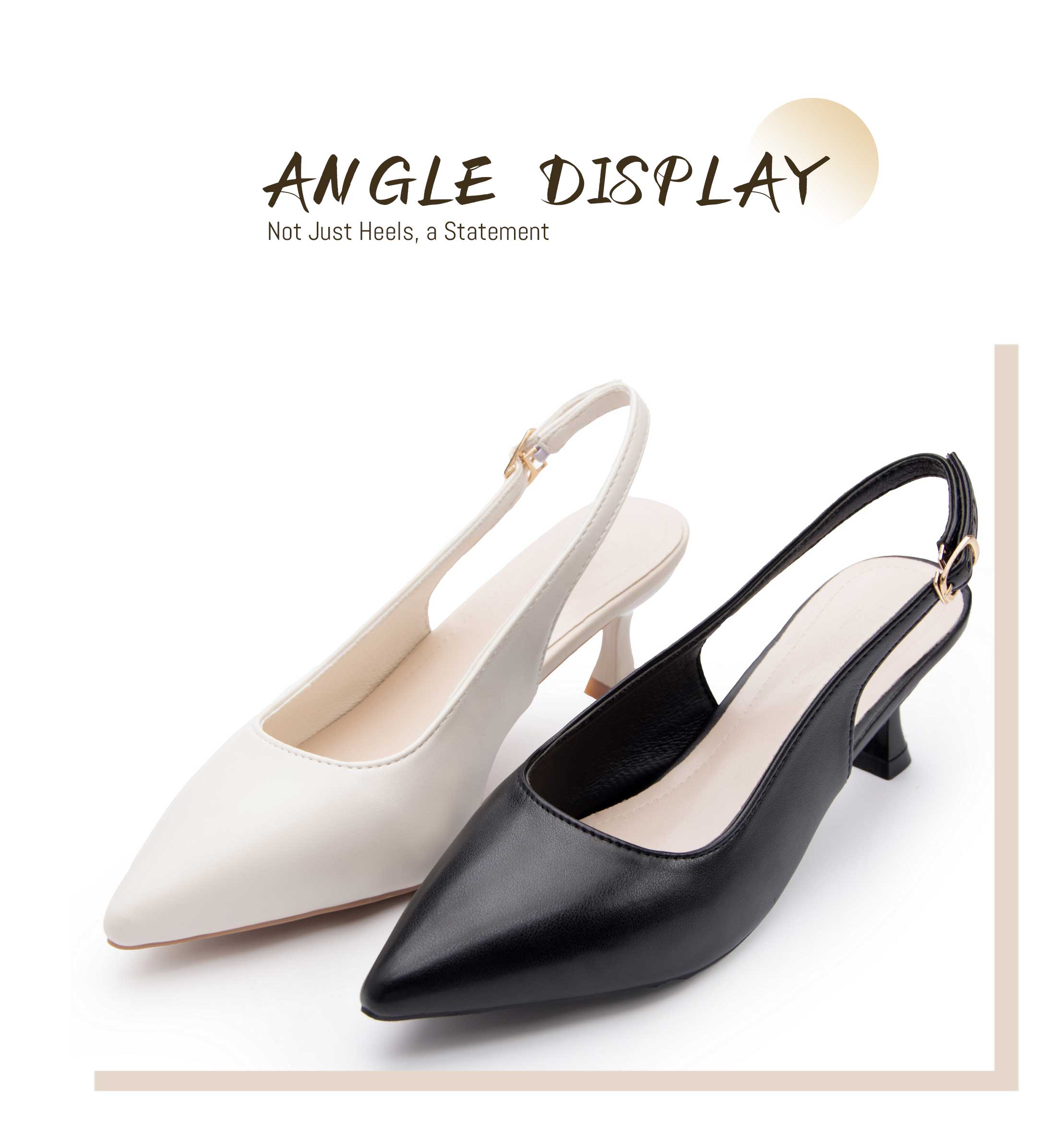 VONICA Beige Half Shoes with Heels for Women Wedding Party Shoes ...