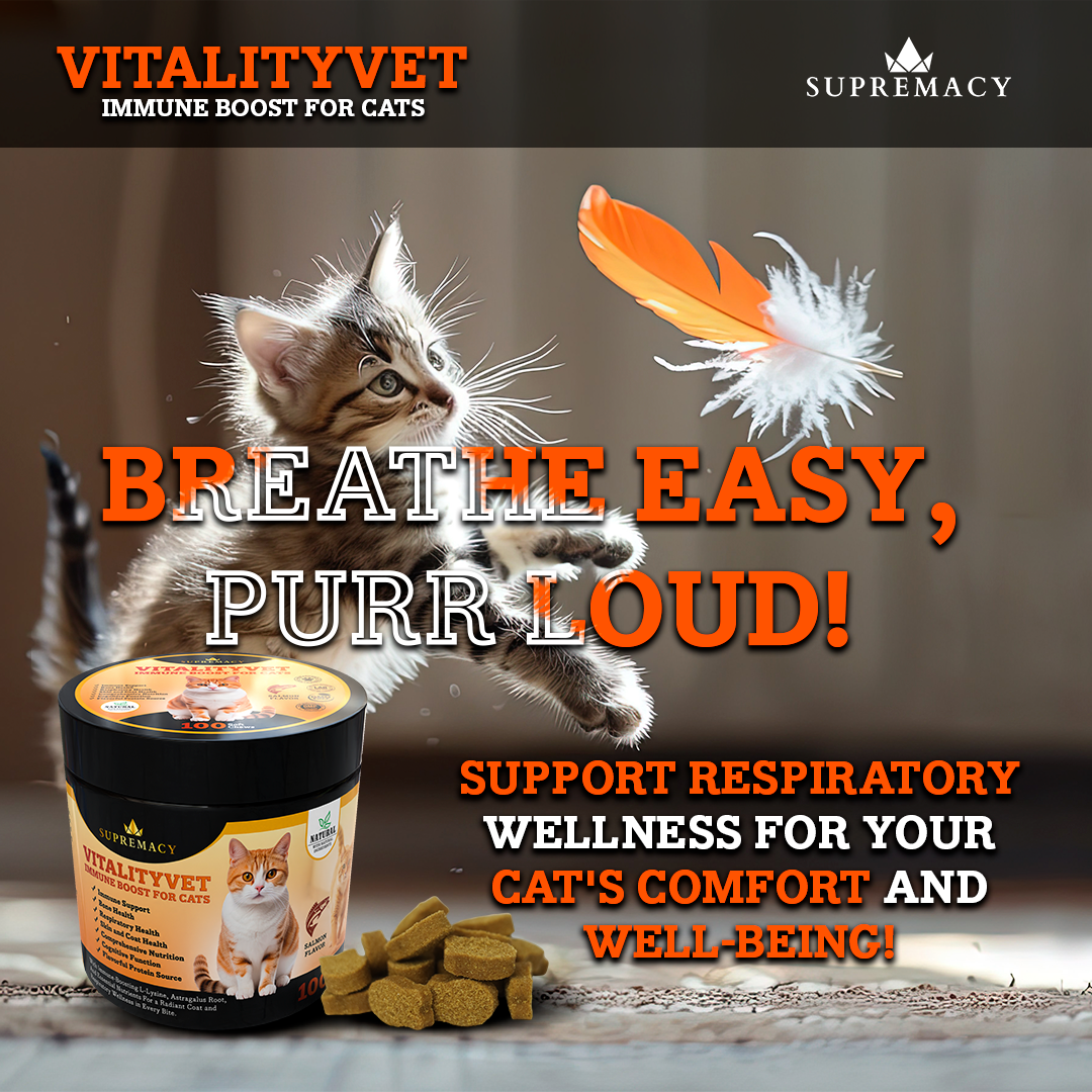 Supremacy Vitality Vet Immune Boost Cat Treats Skin & Coat Support ...