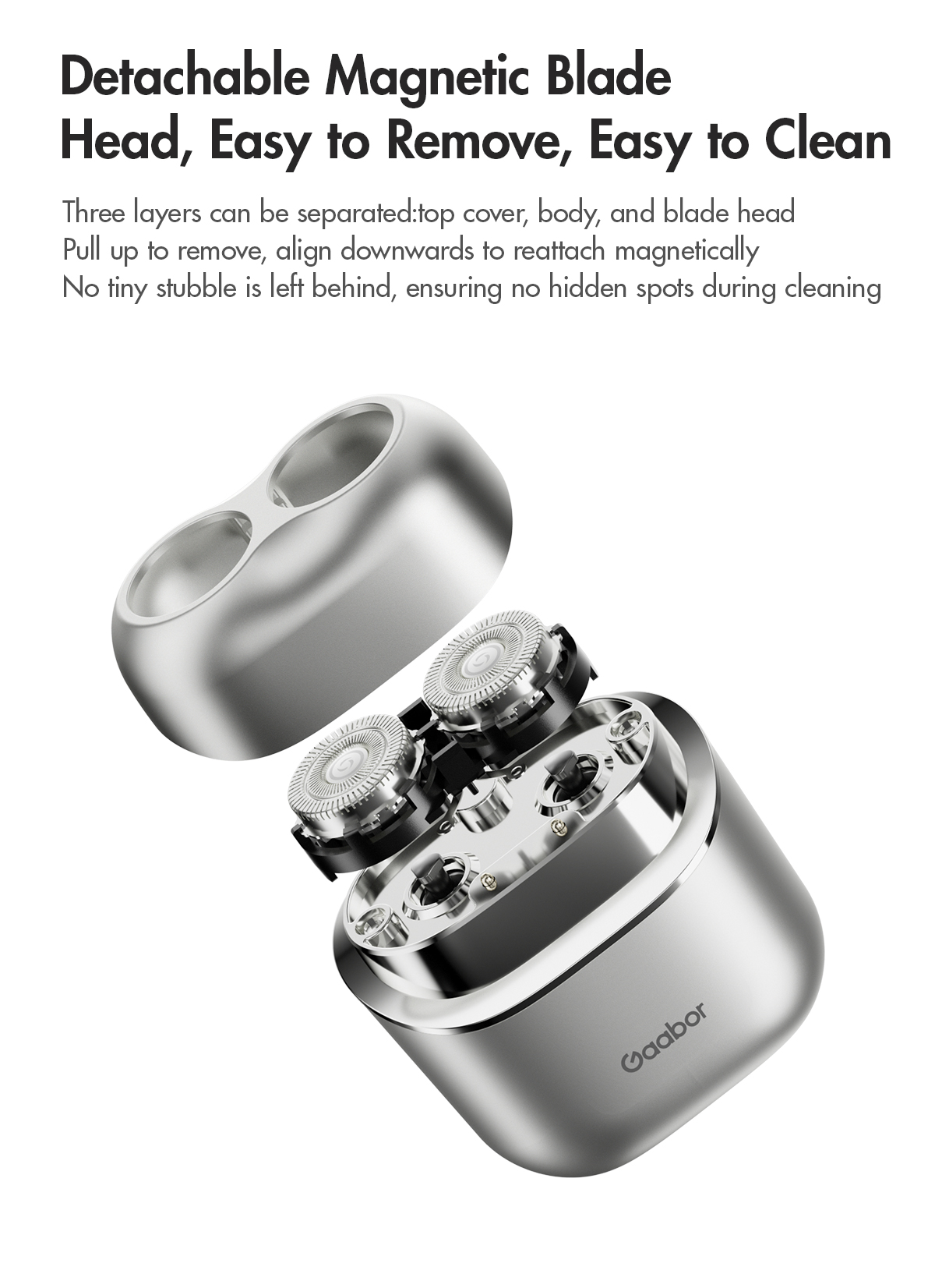 Gaabor Portable Sensor Razor Mini Shaver Dual Blade Skin Sense Fast ...