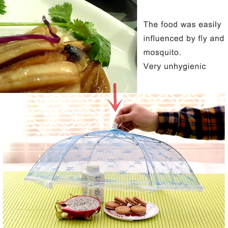 SK.Portable folding food cover Umbrella shaped food cover Mesh cover ...
