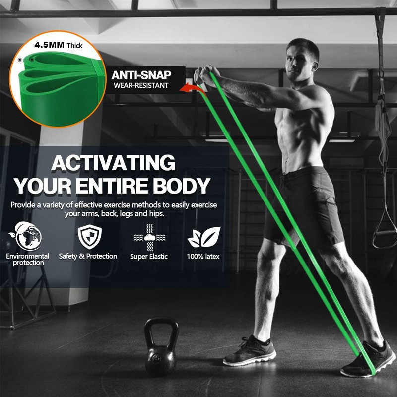 Hatha Yoga Pull Up Resistance Bands Exercise Band Elastic Strap For Gym ...